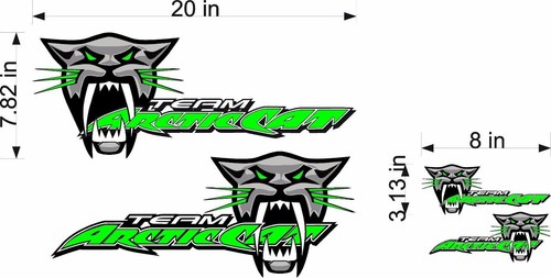 Arctic Cat Team ROAR / 4 Pack / GREEN Vinyl Vehicle Decal Snowmobile ...