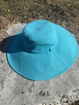 Magid Hats Blue Aqua Floppy Sun Hat With Tie 100% Cotton | eBay