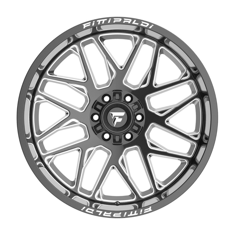 Set 4 20" Fittipaldi Wheels FA19BM 20x9 Gloss Black Milled 8x180 18mm ...