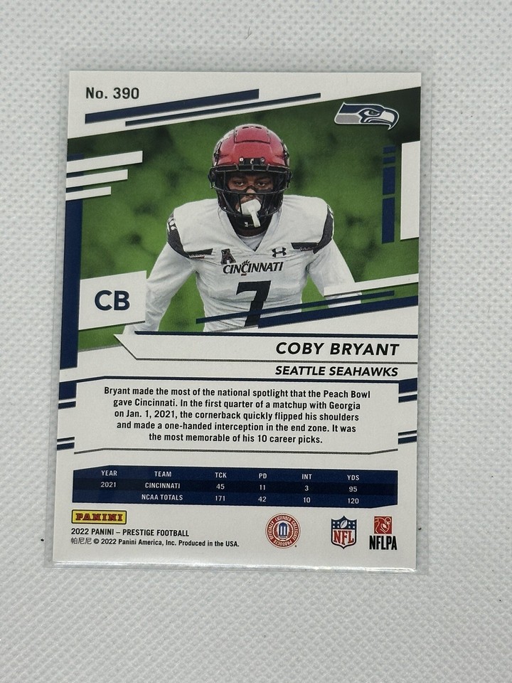 2022 PANINI PRESTIGE #390 COBY BRYANT RC SEATTLE SEAHAWKS ROOKIE CARD ...