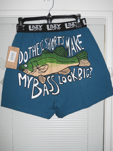 Lazy One Men's Check Out My Bass Boxer Shorts Size M -NWT | eBay
