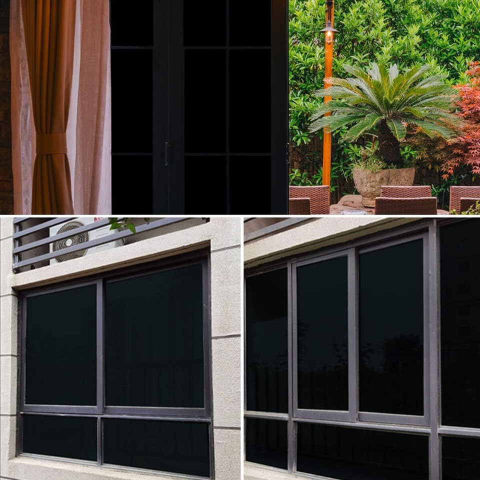 Blackout Privacy Window Tint Blocking Sun Heat Light Shades for Home ...