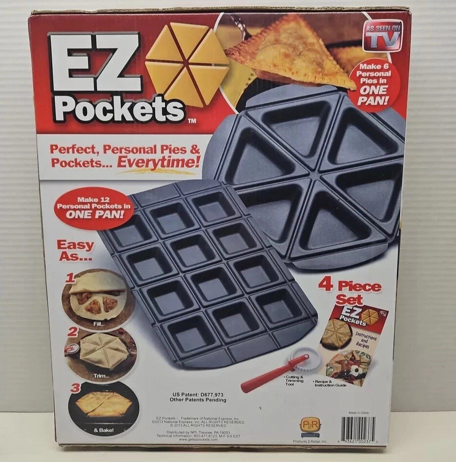 EZ Pockets 4-Piece Non-Stick Baking Kit w/ Cutting Tool & Recipe Book ...