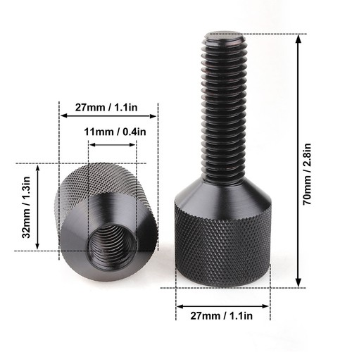 AGS 2 Pcs 1‑1/8in Two Hole Pins Set Aluminium Threaded 2 Hole Flange ...