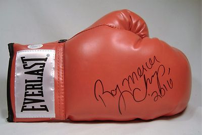 MERCILESS RAY MERCER SIGNED GLOVE AUTOGRAPH RED EVERLAST LACE UP BOXING ...
