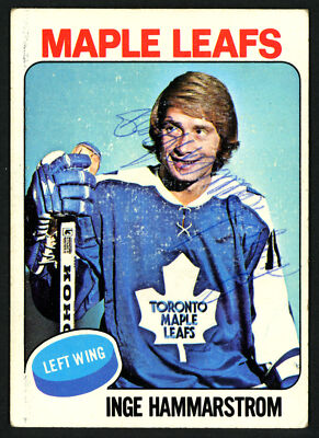 Inge Hammarstrom Autographed Signed 1975-76 Topps Card #168 Maple Leafs ...