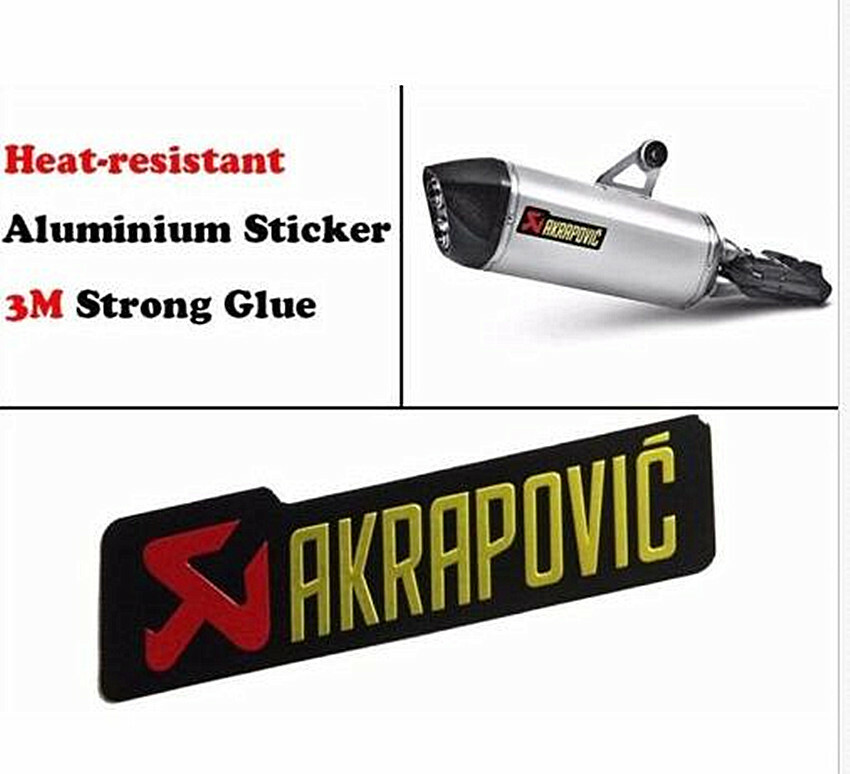 2pcs Motorcycle AKRAPOVIC Aluminium Heat-resistant Exhaust Pipes Decal ...