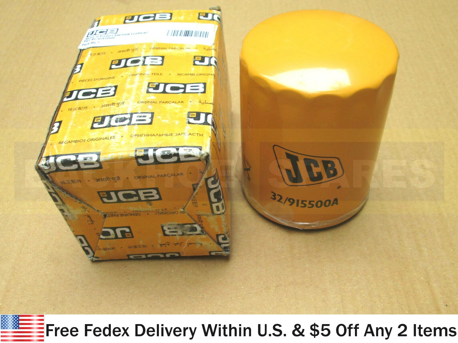 JCB PARTS - GENUINE JCB TRANS. OIL FILTER 120MM LONG (PART NO. 32/ ...