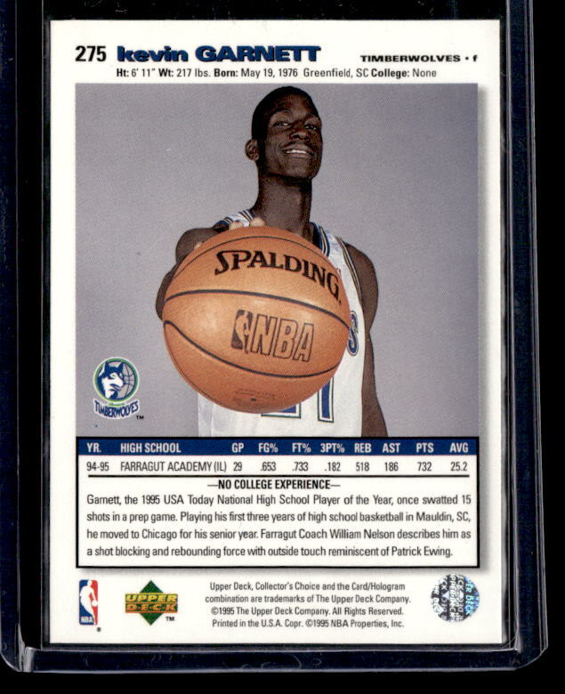 1995 Collector's Choice English II #59 Kevin Garnett NM/M | eBay