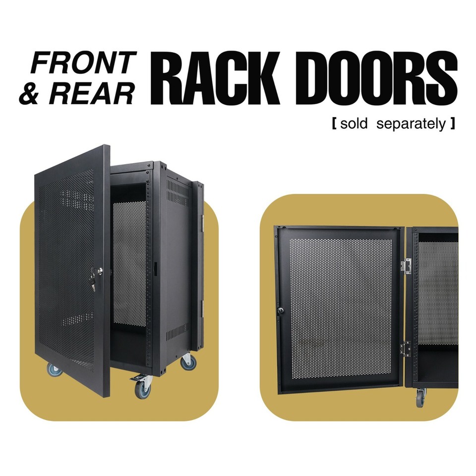 Sound Town 30U Universal Steel Rack, w/ 3" Locking Casters (STRK-M30U ...