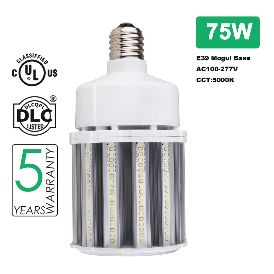 54W 75W 100W 120W LED Bulb Lights Corn Lamp 5000K E39 Base DLC UL ...