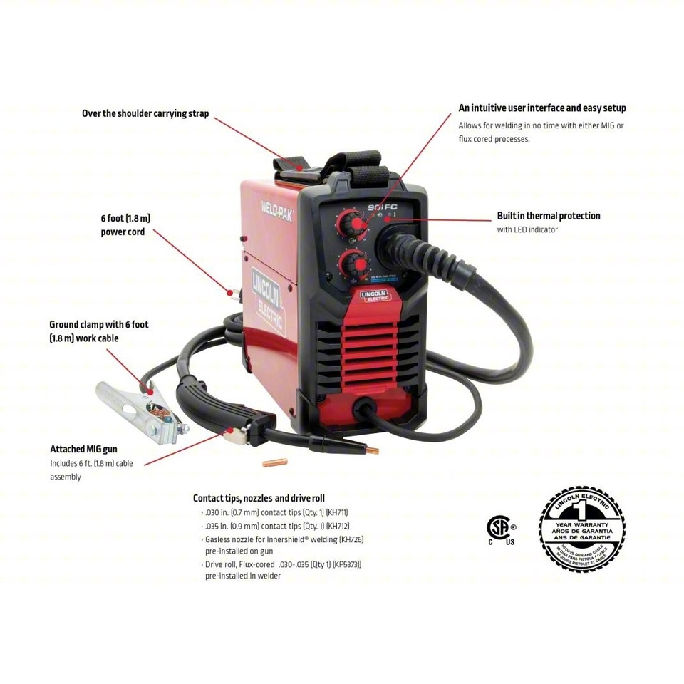 ⭐️NEW⭐️ Lincoln K5256-1 Weld Pak 90i Mig Welding Machine 90 Amp Gas or ...