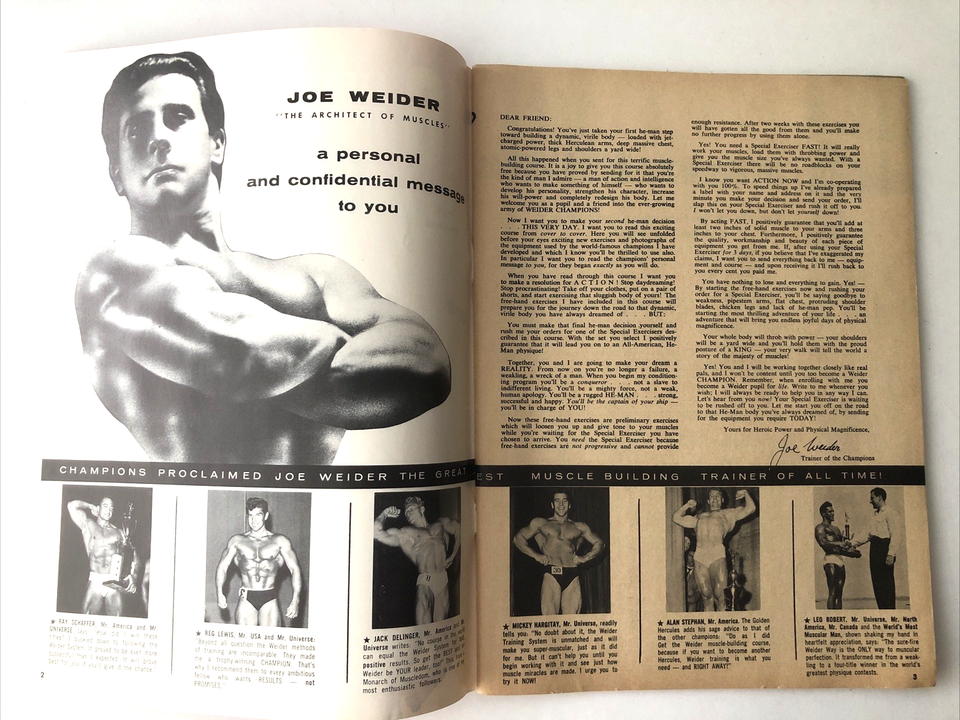 1958 Joe Weider-16 Exciting Courses to a He-Man Bod-Muscle Bodybuilding ...