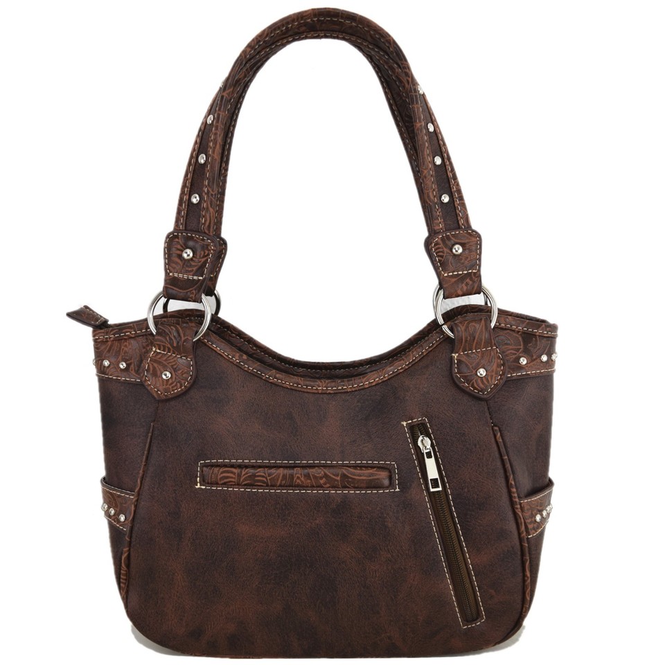 Western Cross Country Handbag Tooled Leather Purse Women Shoulder Bag ...
