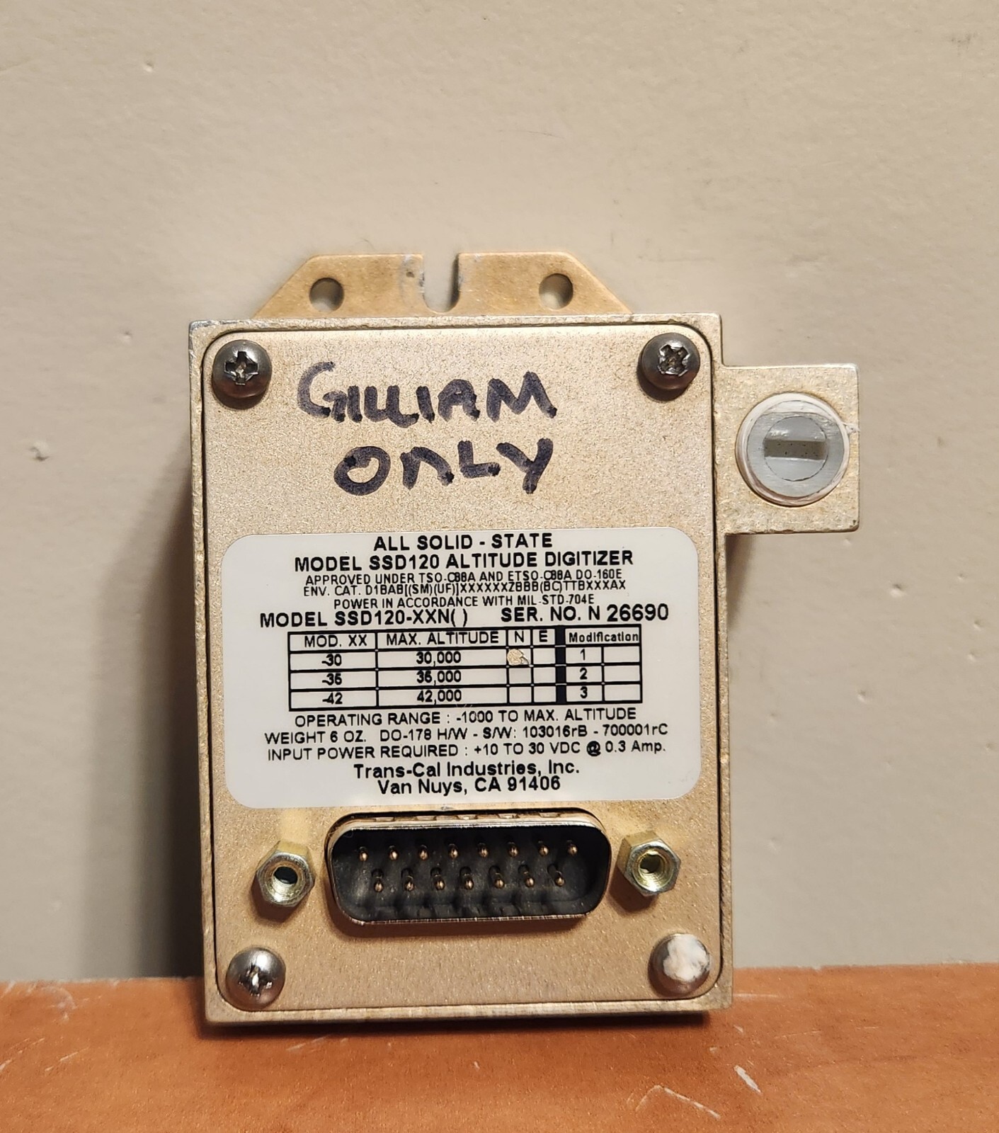 Trans-Cal SSD120 Altitude Digitalizer P/N- SSD120-XXN | eBay
