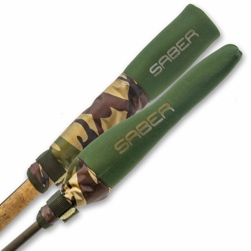 3 x Saber Camo Tip & Butt Protectors Carp Fishing Rod Covers Neoprene ...