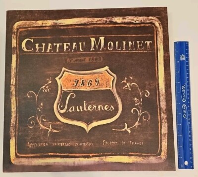 ⭐️ Chateau Molinet Vineyards Sign - Wine Decor - 15x15 Canvas Picture ...