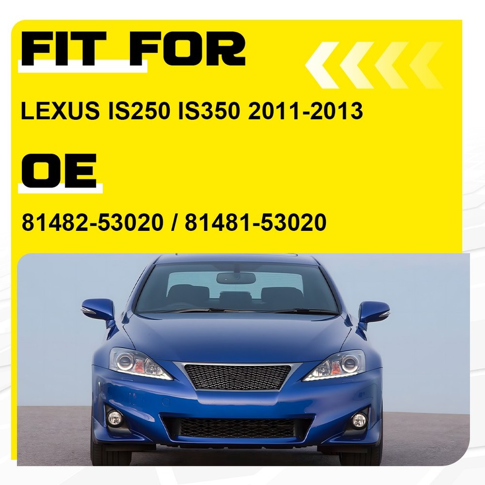 Front Left Right Fog Light Lamp Cover Bezels ABS For 2011-2013 Lexus ...