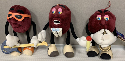 Rare Lot 3 Vintage California Raisins Band 1987 Applause Bendable Plush ...
