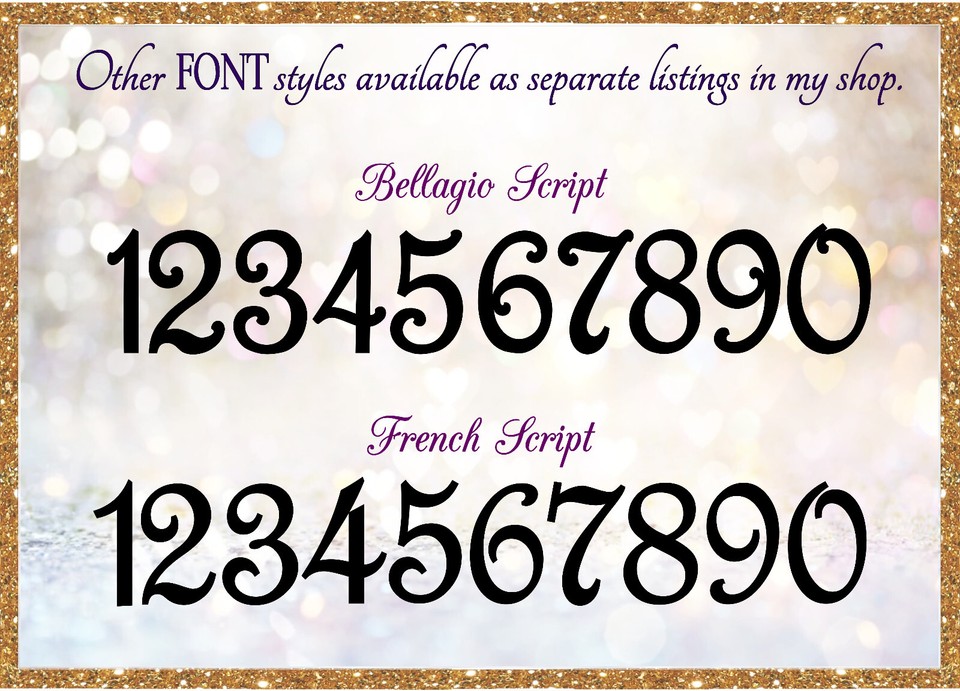 20 Rose Gold Mirror Acrylic Table Numbers, Free Standing ~ 1 through 20 ...