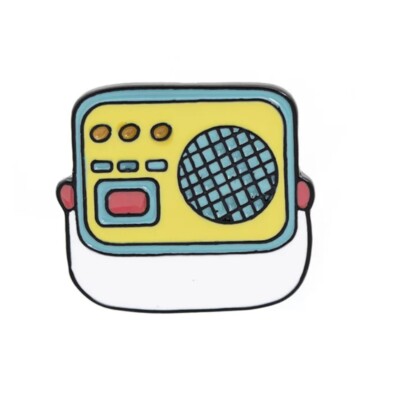Classic Statement Pin Badge Brooch of Vintage Portable AM FM Retro ...