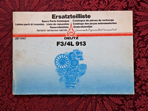 GENUINE KHD DEUTZ F3/4L 913 DIESEL ENGINE PARTS CATALOG MANUAL VERY ...