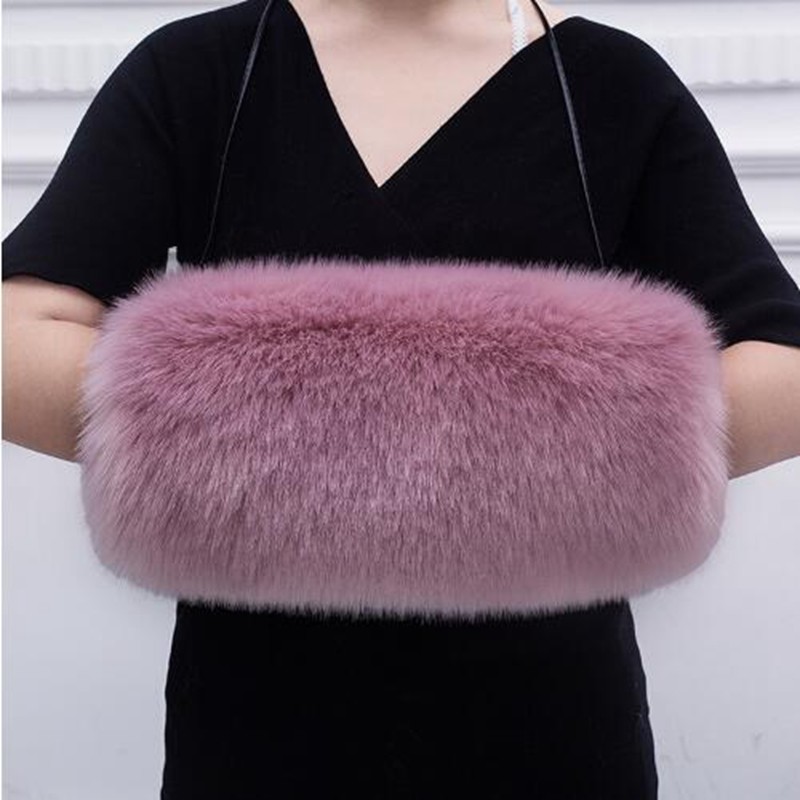 Women Hand Muff Fluffy Faux Fur Winter Wedding Bridal Gloves Warmer ...