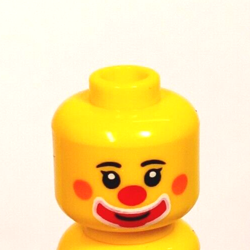 New LEGO Clown Head Printed Face MAKEUP Eyes Red Nose Lips Pink Cheeks ...