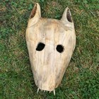 Wolf Tribal Mask Replica | Handcrafted Wooden Yupik / Alaskan Dark Wolf ...
