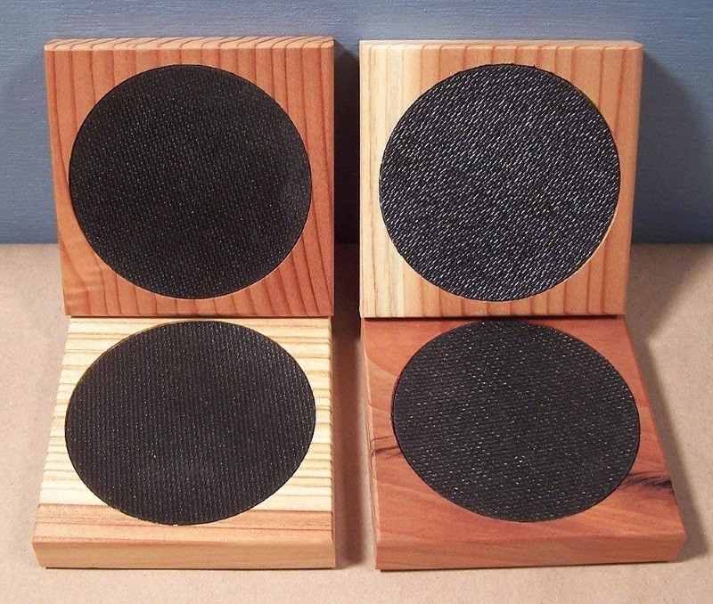 Square Redwood Coasters Set of 4 - Drink Beverage Bar Mat Pad Wood ...