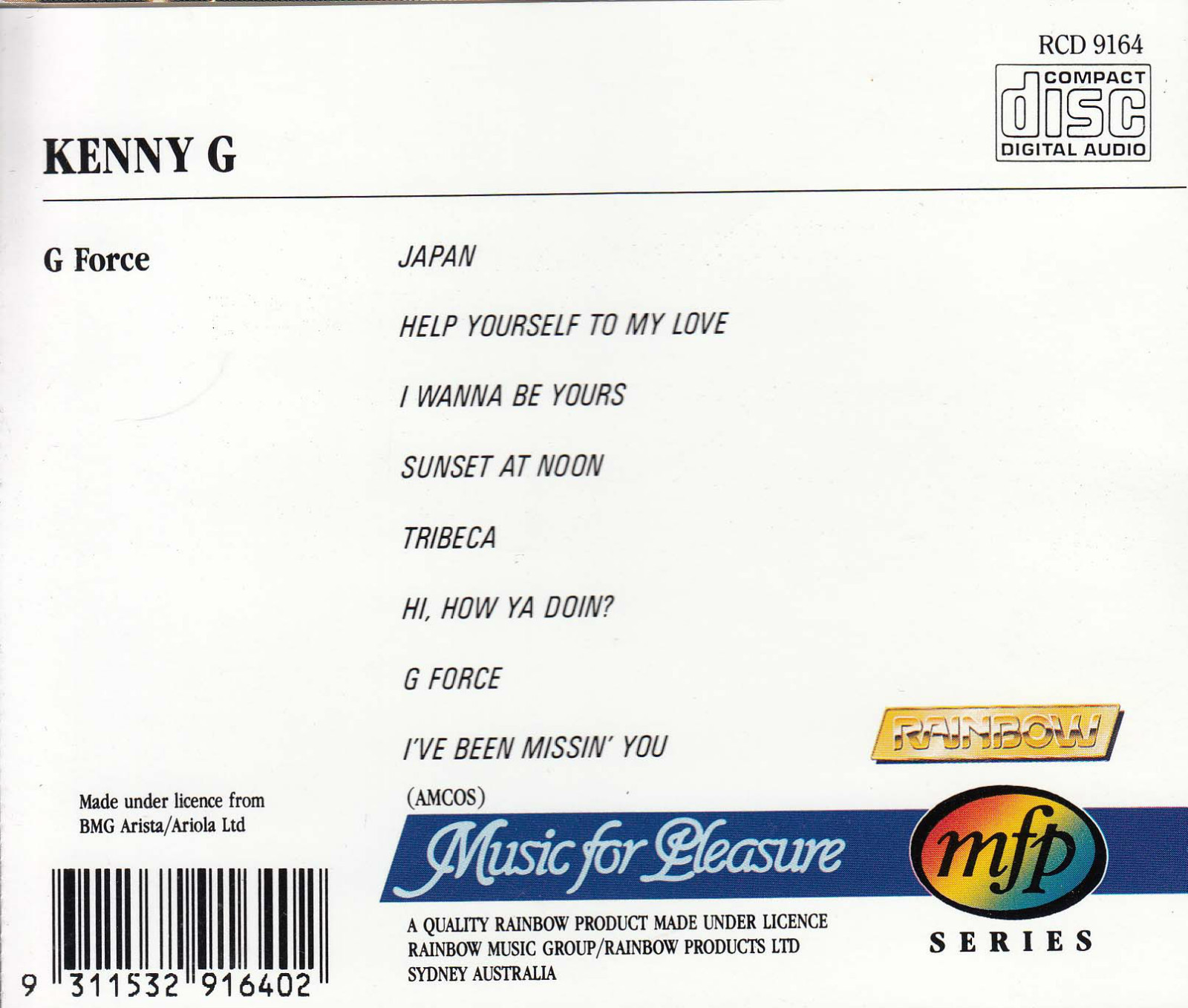 KENNY G - G Force CD - New | eBay