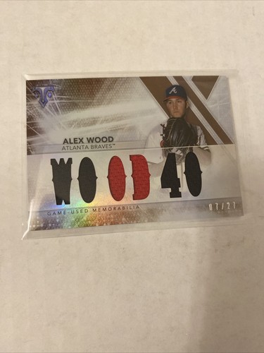 2015 Topps Triple Threads Alex Wood Game Used “Wood 40” Patches #7/27 ...