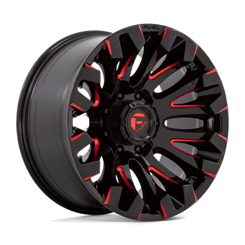 20x10 Fuel D829 Quake Gloss Black Milled Red Tint Wheel 8x6.5 (-18mm ...