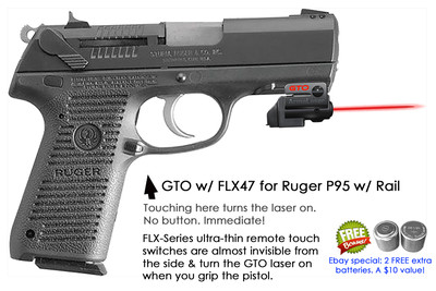 ArmaLaser GTO for Ruger P95 w/ a Rail RED Laser Sight w/ FLX47 Grip ...