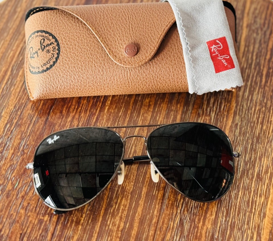 Ray ban aviator sunglasses ,3026, 62mm med, Gunmetal Frame/ Back Lens ...