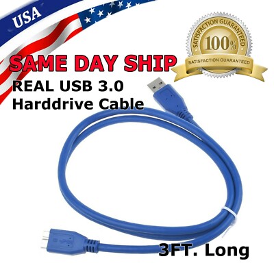 3FT Micro USB 3.0 Cable for Western Digital WD My Book External HDD ...