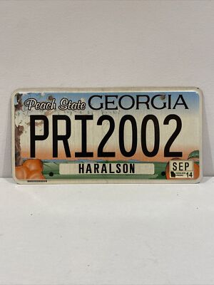 Vintage 2014 Georgia Vanity License Plate Tag “PRI2002” | eBay