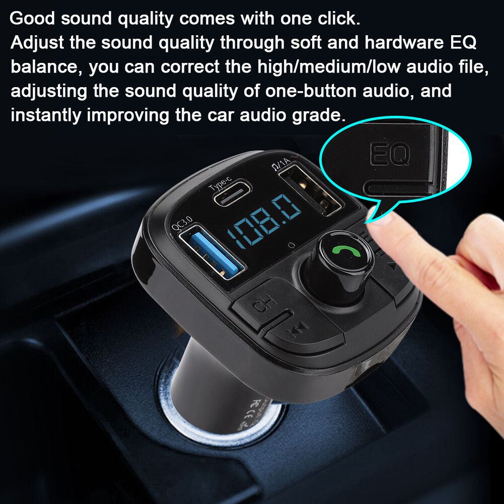 QC3.0 Type C Dual USB BT29 Car BT 5.0 MP3 Radio Player For FLAC / WMA ...