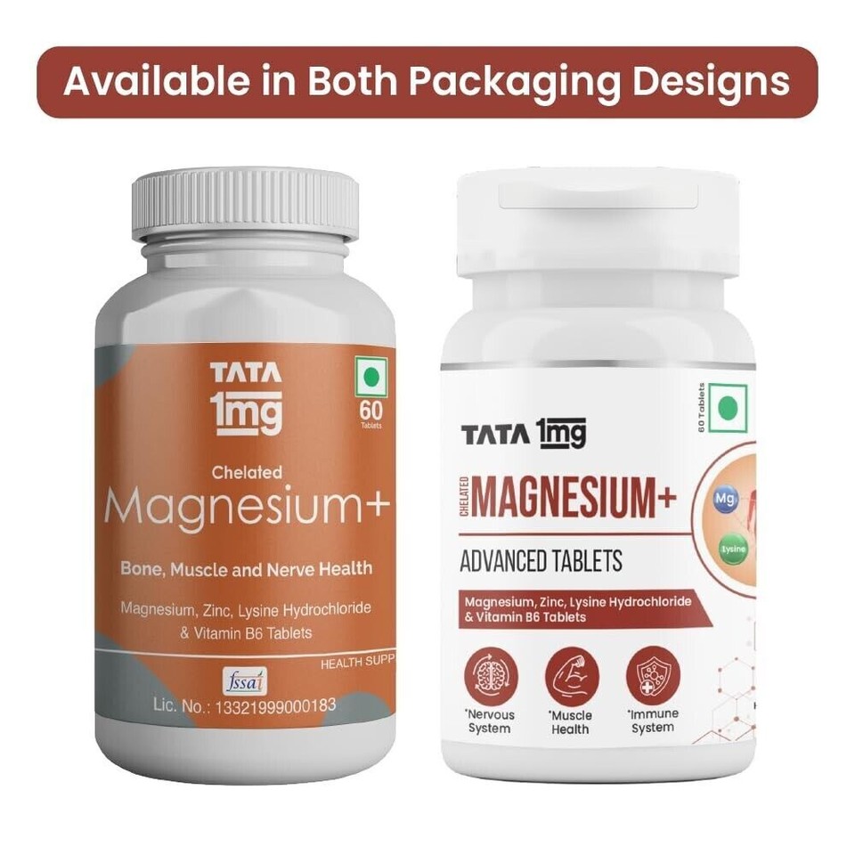 Tata 1mg Chelated Magnesium Plus Tablet with Zinc, Vitamin B6 Pack Of ...