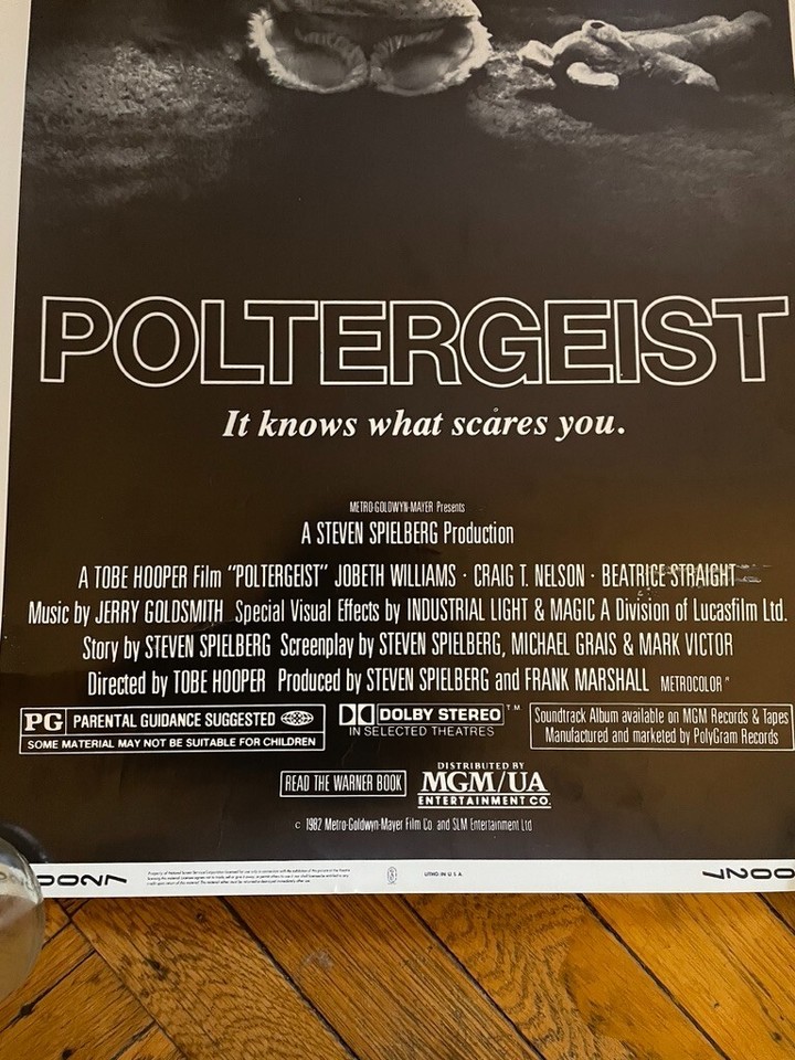 POLTERGEIST ORIGINAL ROLLED INSERT 14X36 MOVIE POSTER 1982 STEVEN SPIELBERG | eBay