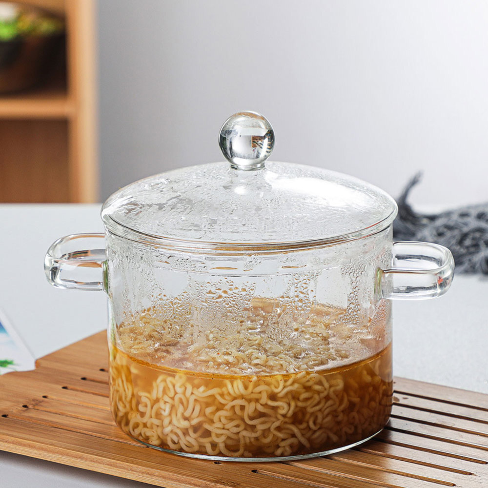 High Borosilicate Glass Clear Stew Pot Glass Instant Noodle Pot Glass ...
