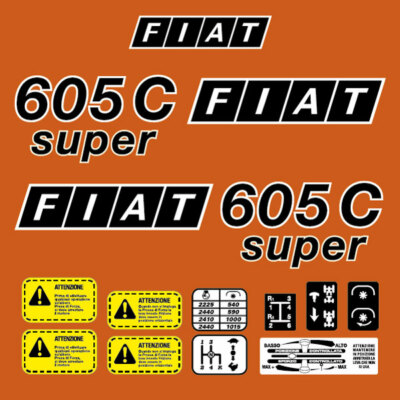 Replacement Decal Set fits Fiat 605 C Super Tractor Vinyl Stickers ...