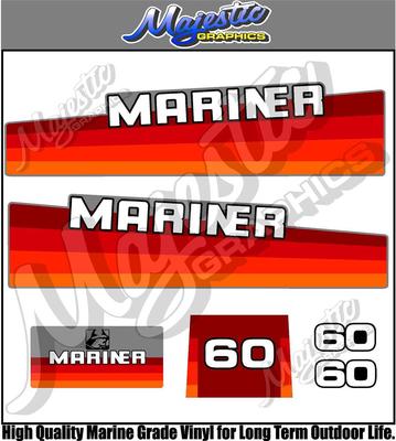 MARINER 60hp - DECAL SET - OUTBOARD DECALS | eBay