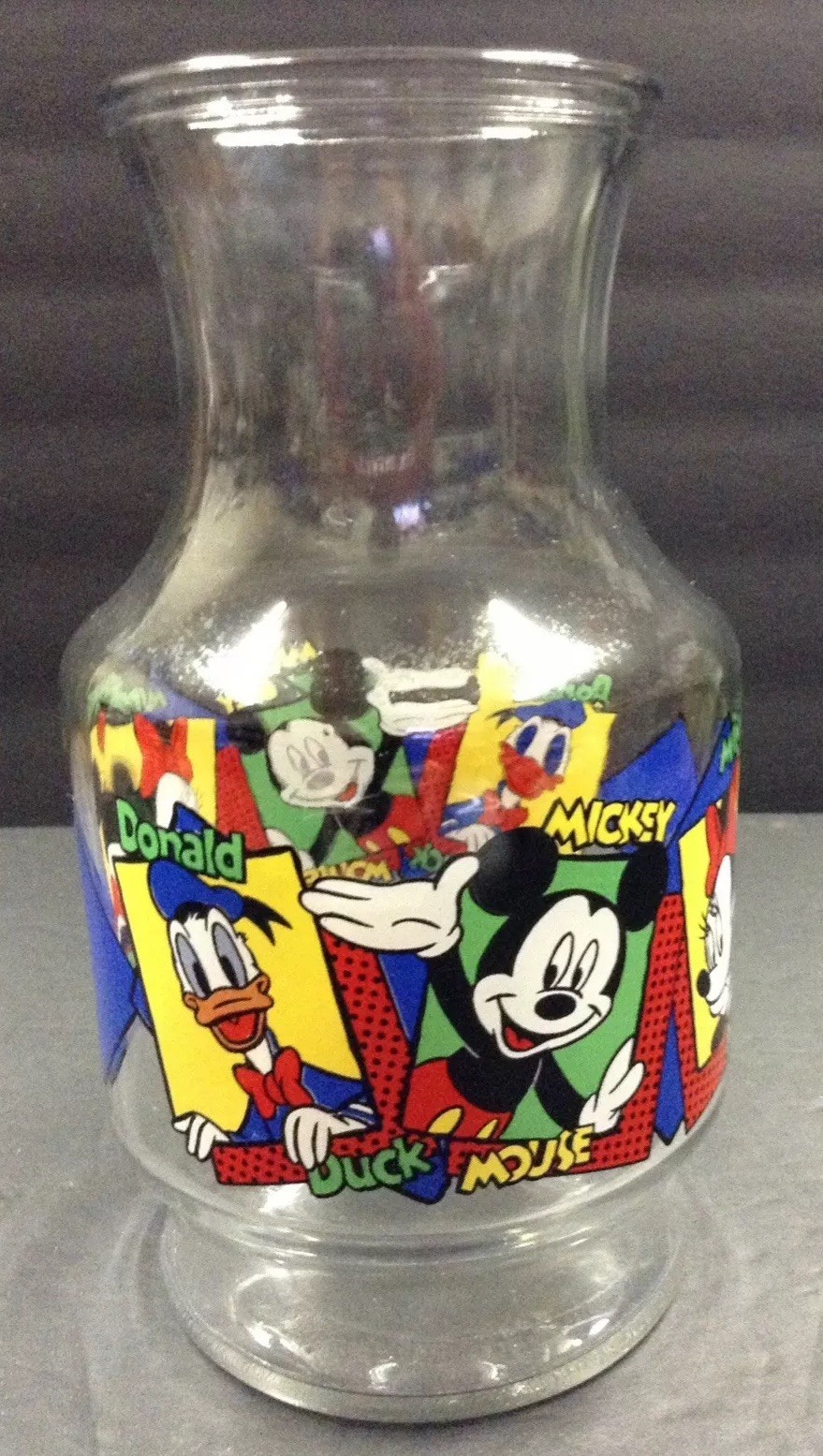 Disney Vintage Pitcher Mickey & Minnie Mouse Donald Duck Lemonade Juice ...