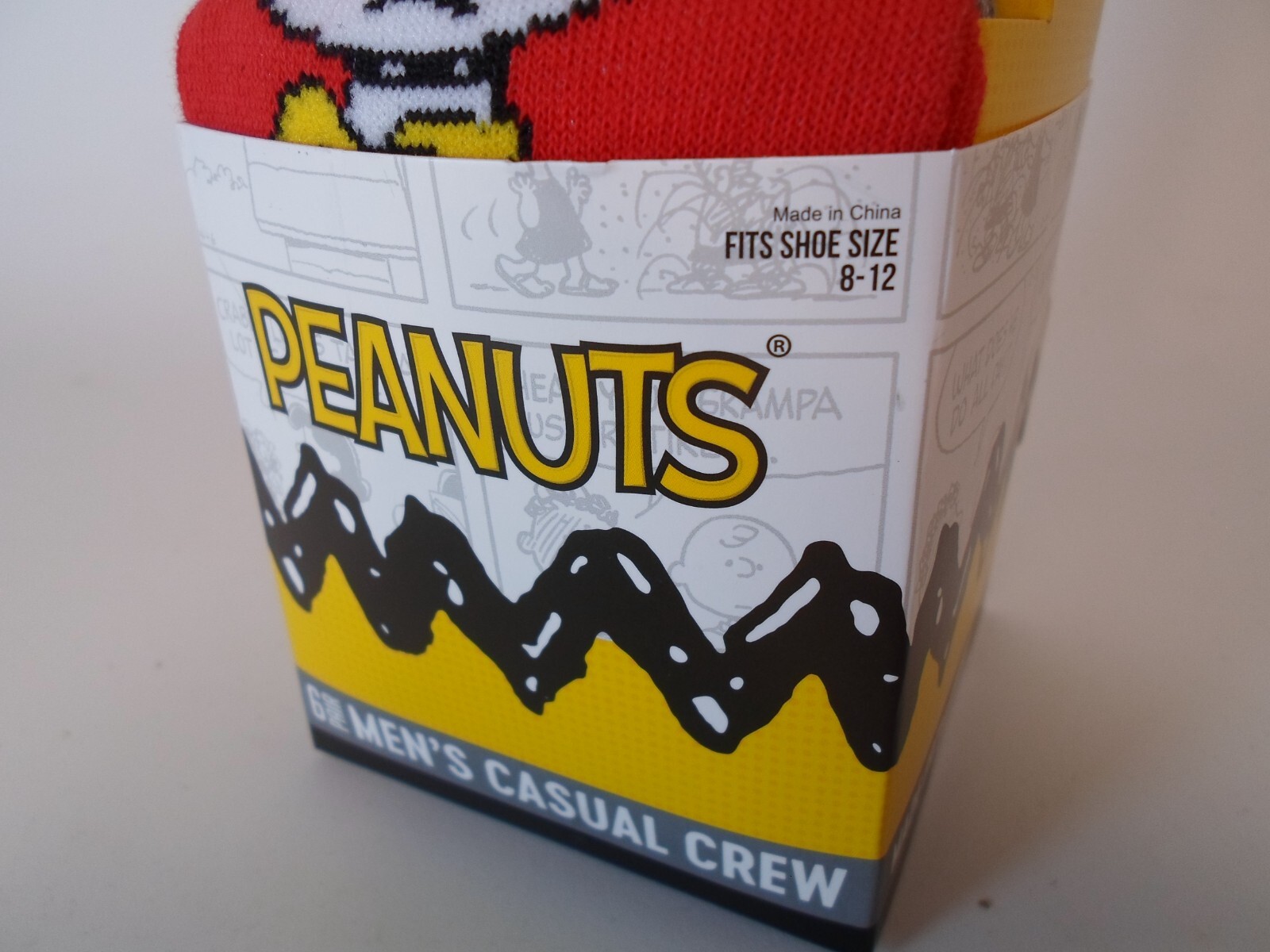 Peanuts Charlie Brown Snoopy Socks 6 Pair CREW SOCKS Men Size 8-12 ...