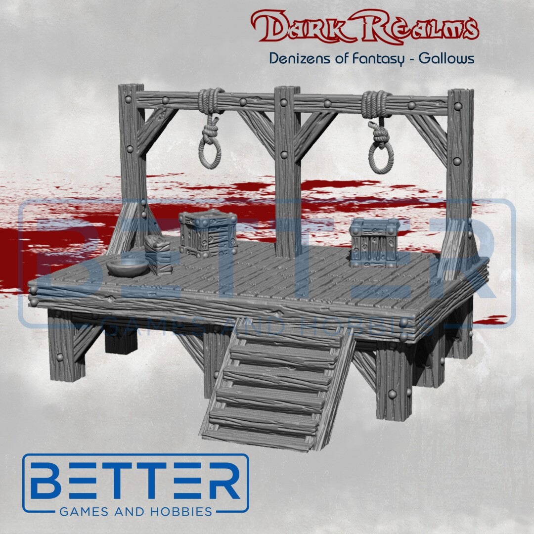 Gallows - Medieval City. (28mm) 3d printed Tabletop Terrain Scenery ...