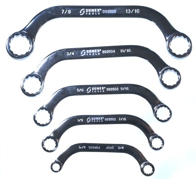 Sunex Tools 9935 - 5 Piece SAE Standard Half Moon Wrench Set with ...