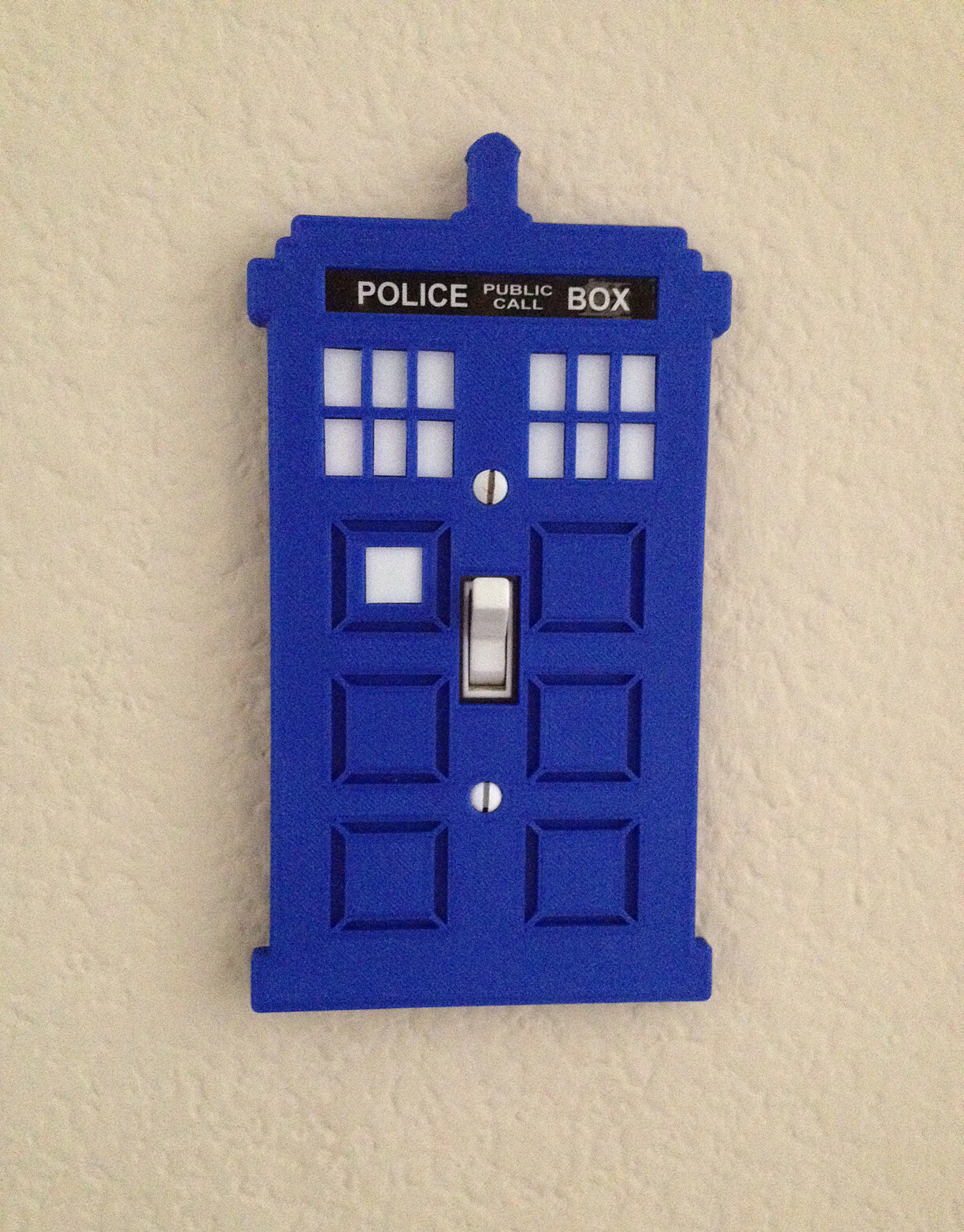 Doctor Who Tardis Light Switch Cover Plate (3D Printed Blue PLA Plastic ...