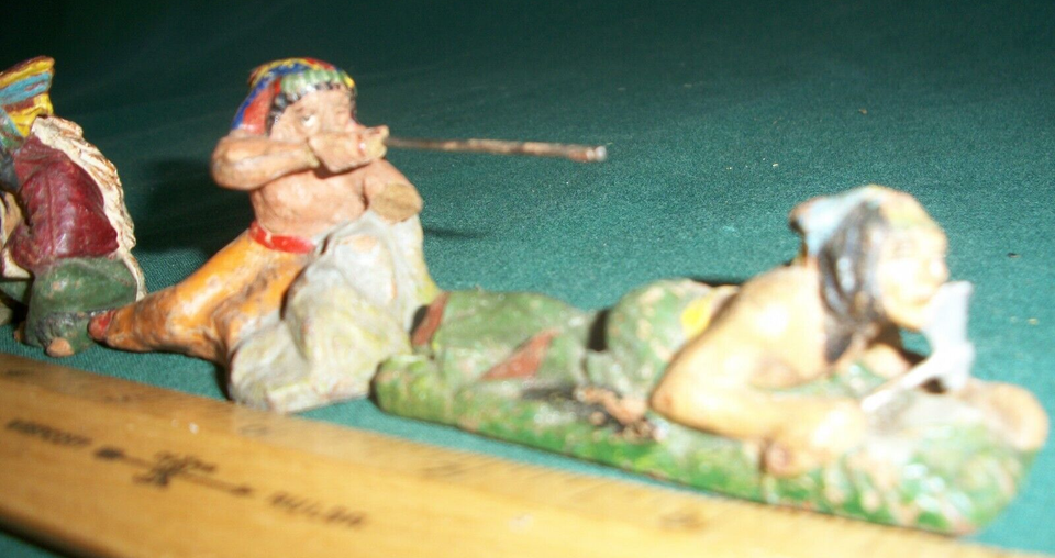 Lot of 5 Vintage Elastolin (Made in Germany) Native Americans (Indians ...