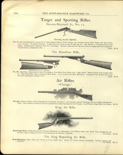 ca 1903 PAPER AD Chicago King Brand Air Rifle BB Gun Stevens; Pocket ...